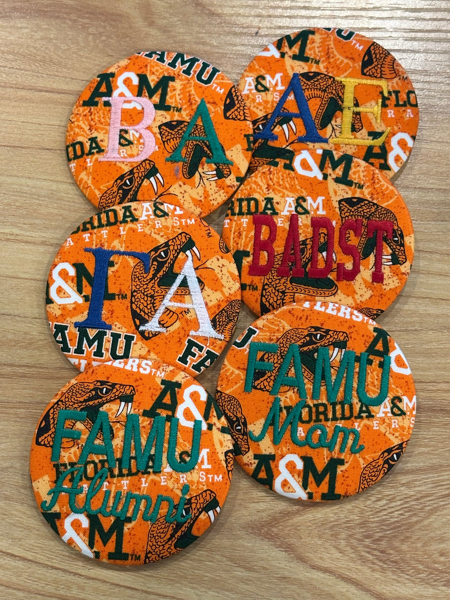 FAMU Embroidered Game Day Buttons – Campus Greek & Embroidery Shop