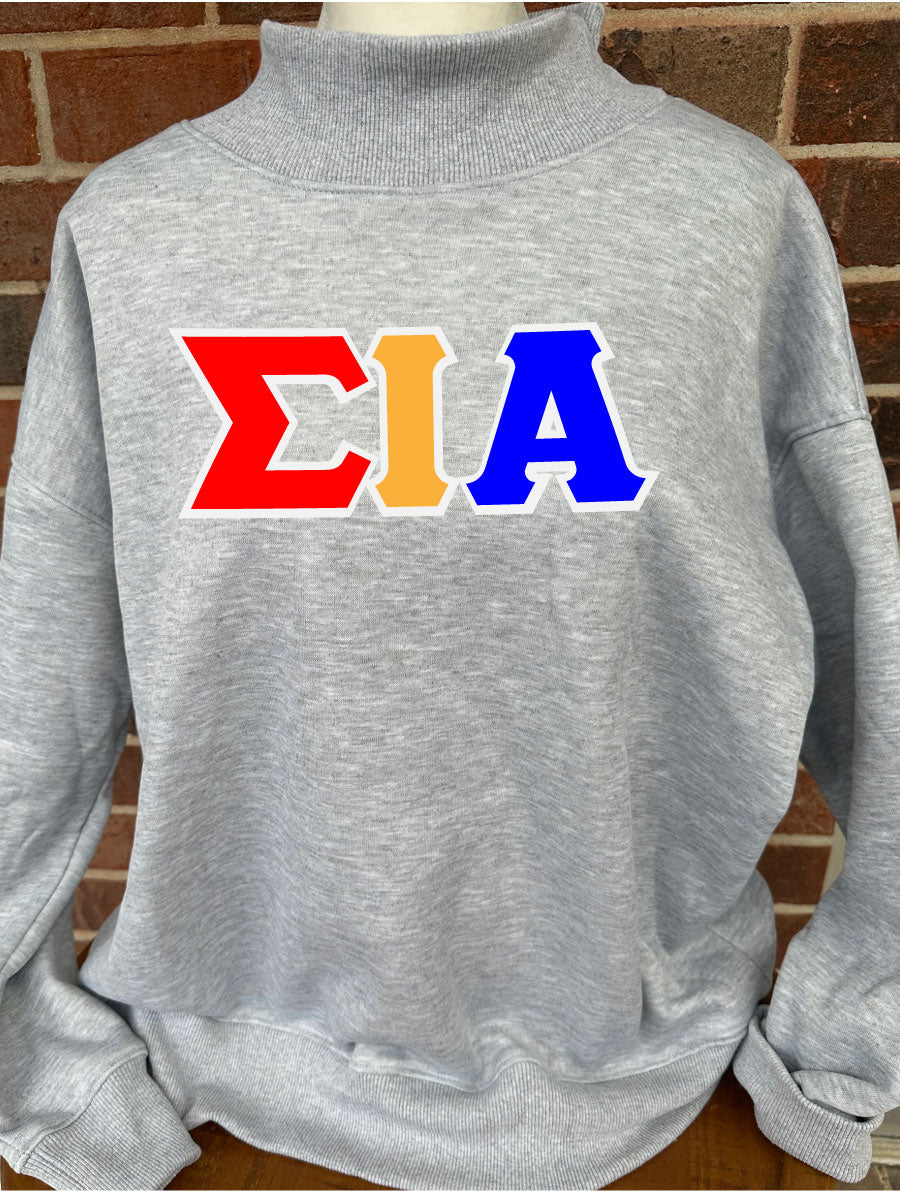 Sigma Iota Alpha - STITCH LETTER MOCK NECK SWEATSHIRT – Campus Greek ...