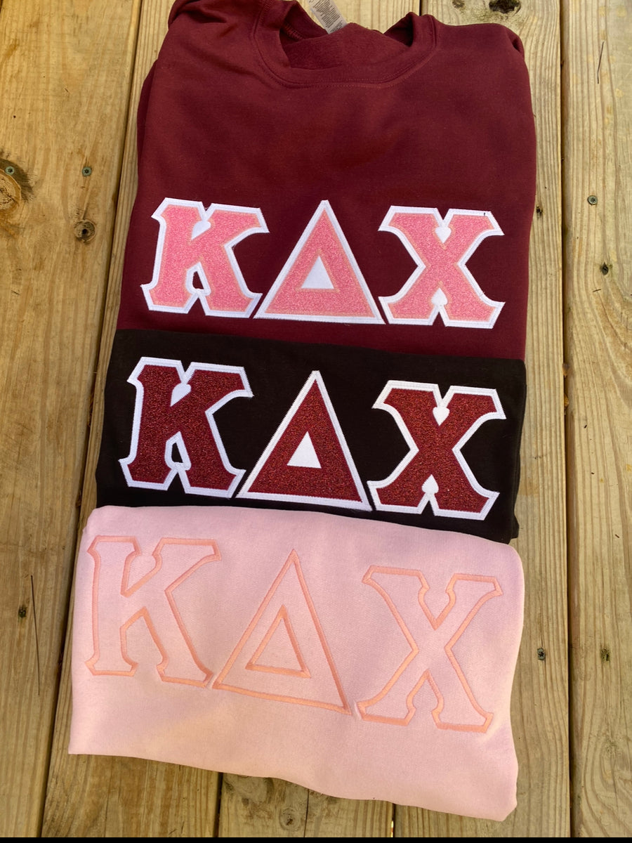KDChi - Stitch Letter Apparel – Campus Greek & Embroidery Shop