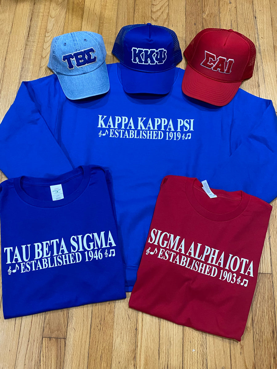 TBS, KKPsi, SAI Screen Print Music Apparel – Campus Greek & Embroidery Shop
